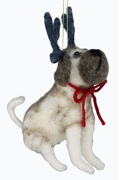 Bulldog With Antlers Ornament – OMO Jewels & Gifts