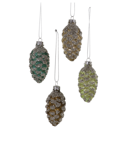 Glittered Pinecone Ornament - Ast – OMO Jewels & Gifts